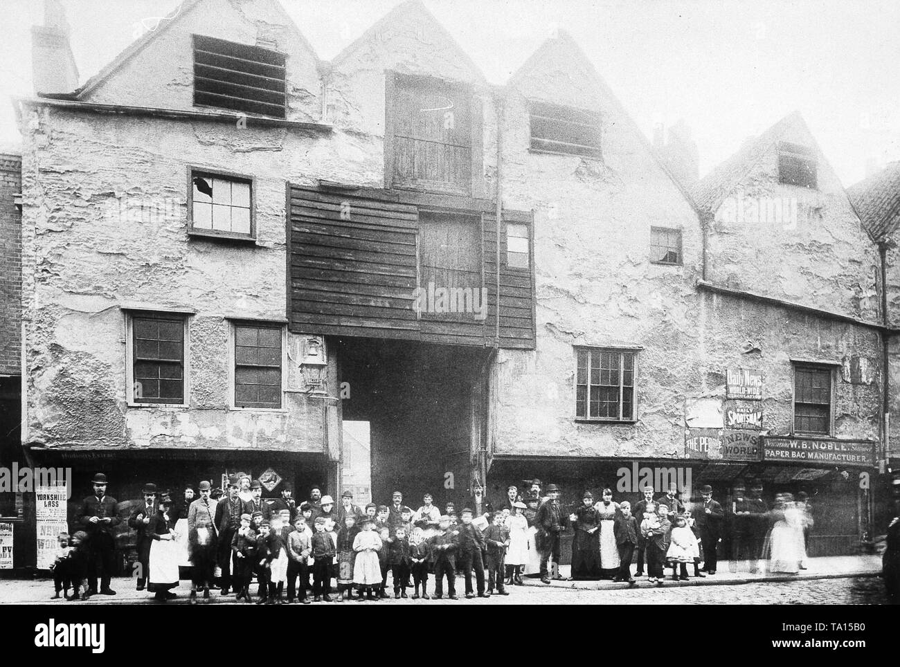 People posing for the camera in one of the oldest parts of London ...