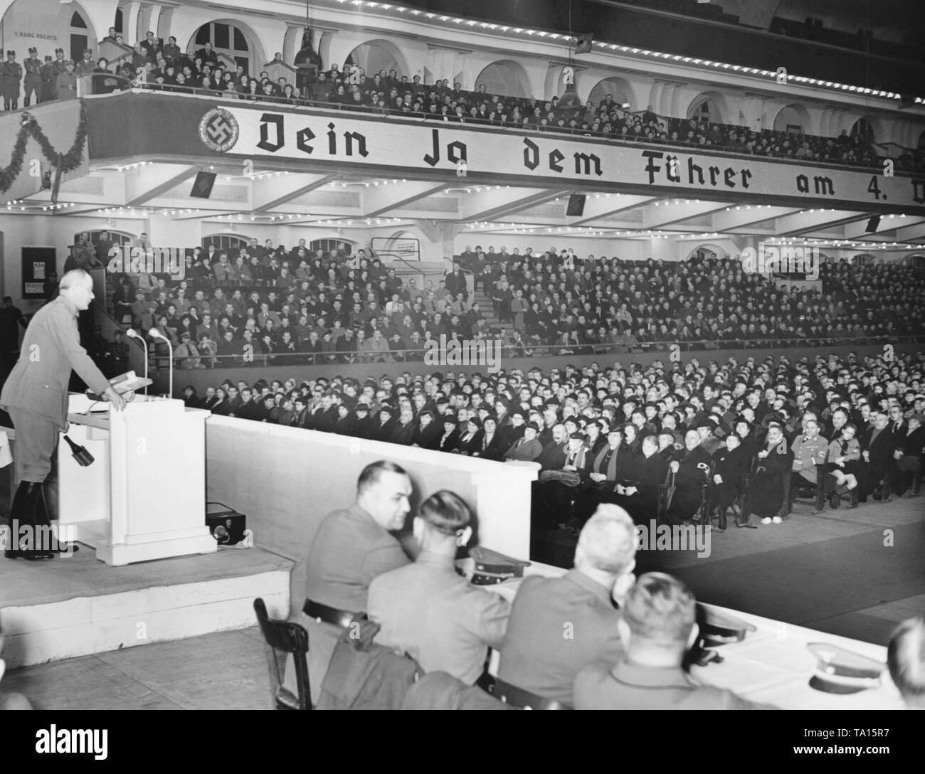 State Councilor Artur Goerlitzer holds a speech at a campaign rally in ...