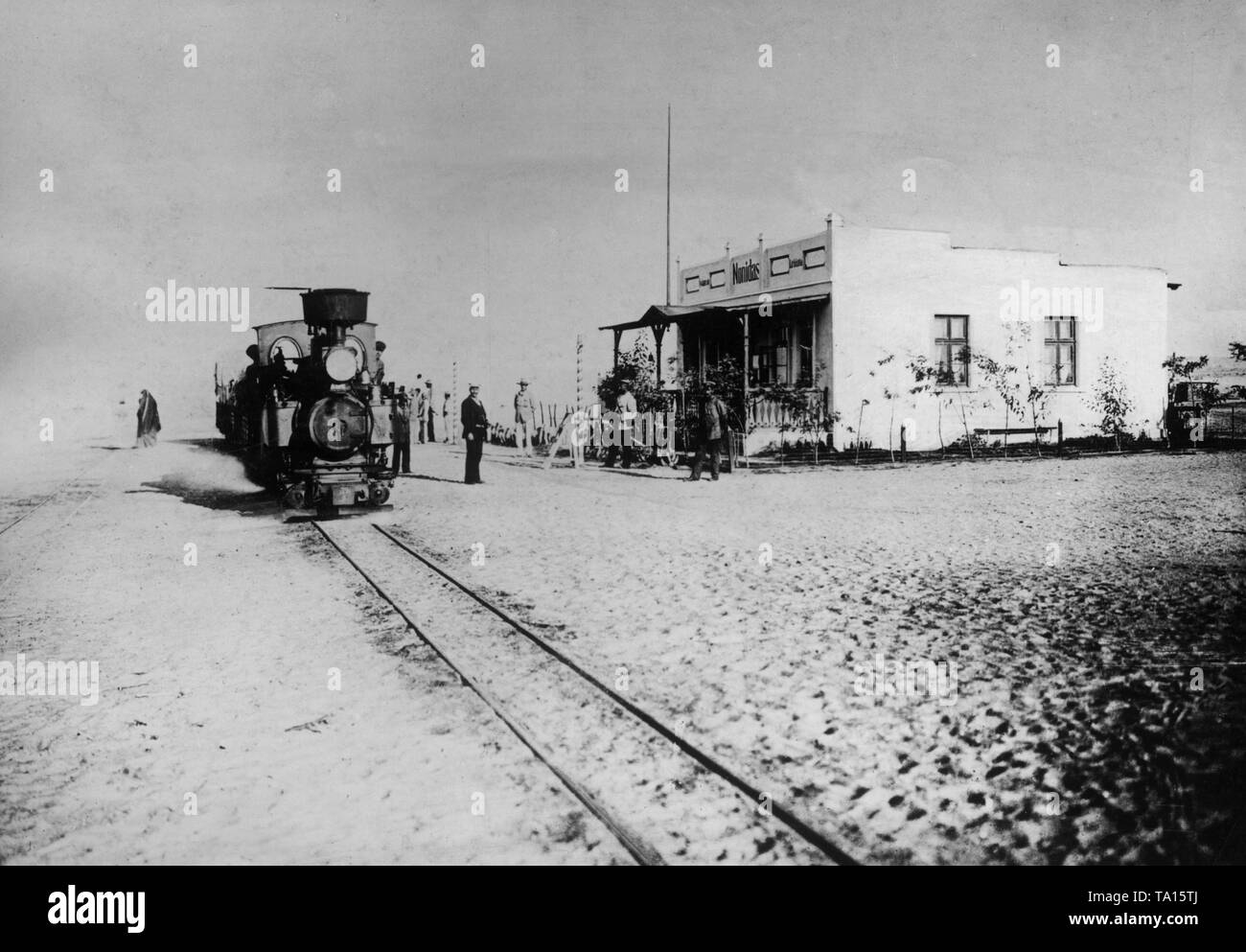 The station of Nonidas on the route of the Otavi Railway on the ...