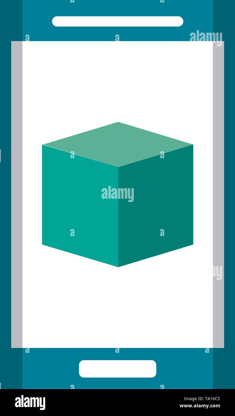 Smartphone with cube on screen symbol Vector illustration Stock Vector ...