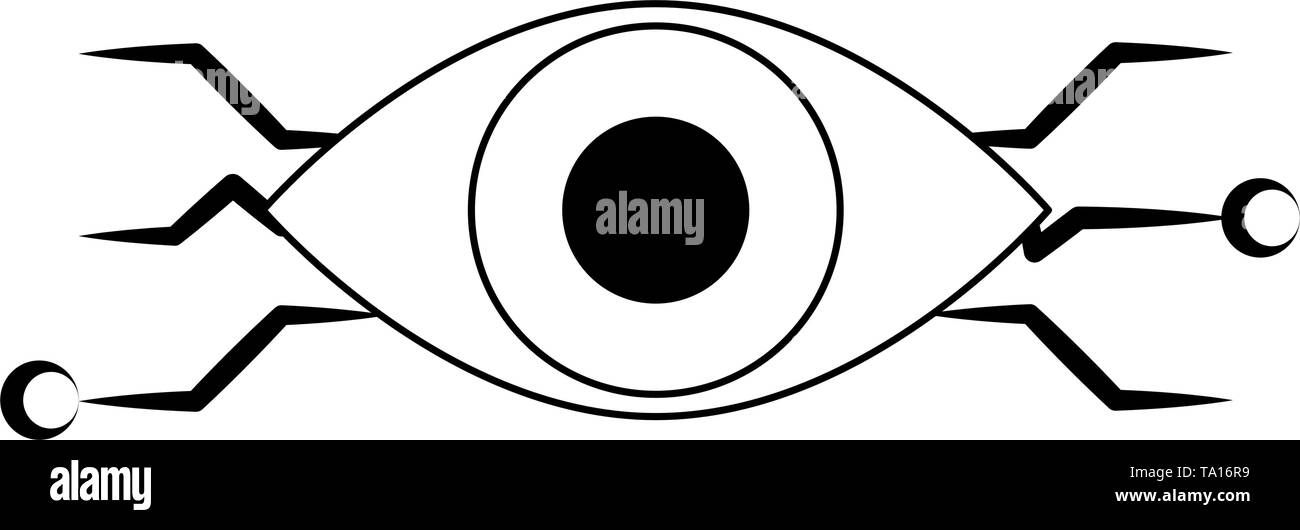 Bionic eye technology symbol in black and white Stock Vector Image ...