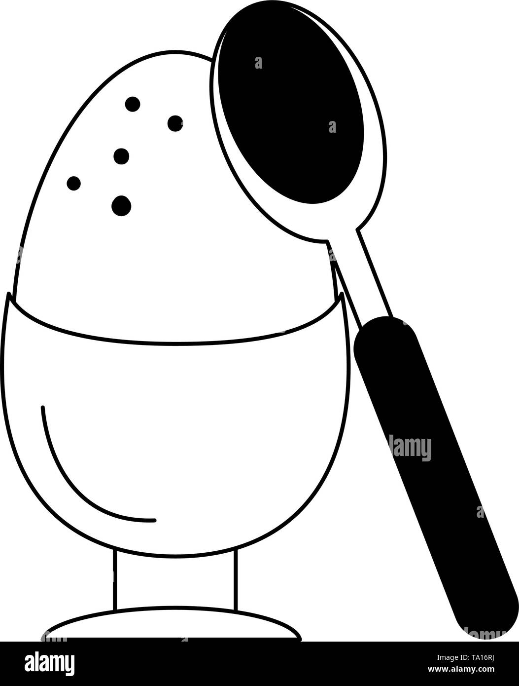 Boiled egg in white Black and White Stock Photos & Images - Alamy