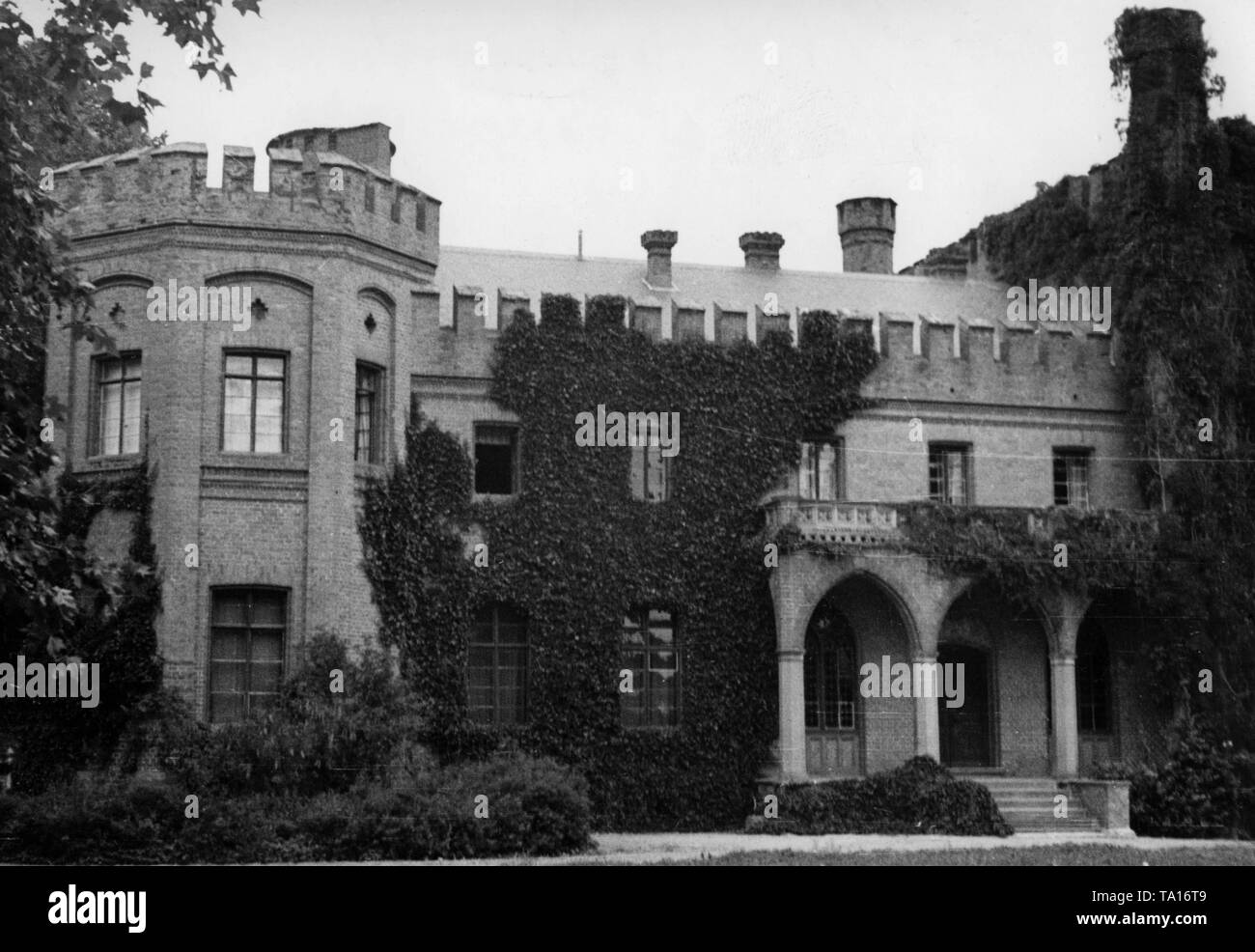 The Rzucewo Castle (called "the Nordic Miramare") in Pomerelia in West ...
