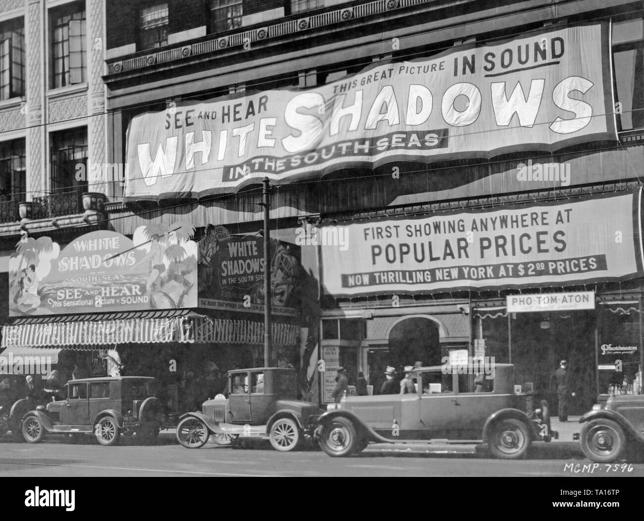 Advertisment of the sound film "White Shadows" in the USA. The ...