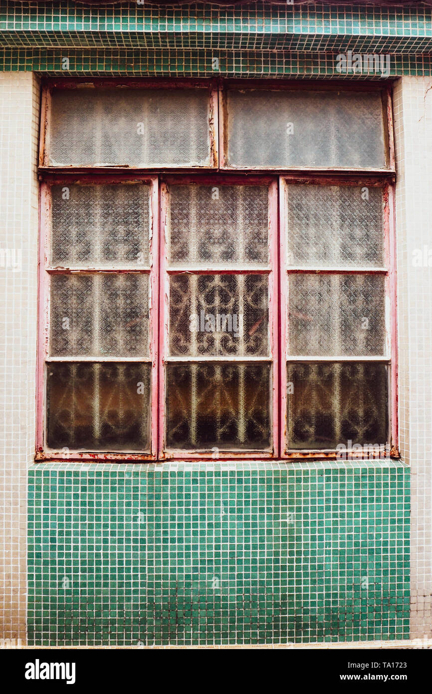 old vintage window of house old fashion design classic on green rustic ...