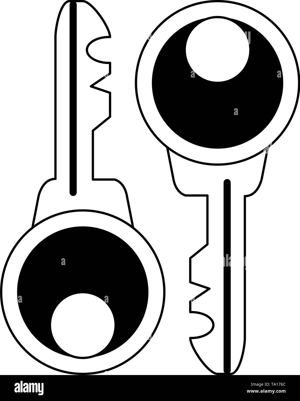 Security keys symbol isolated in black and white Stock Vector Image ...