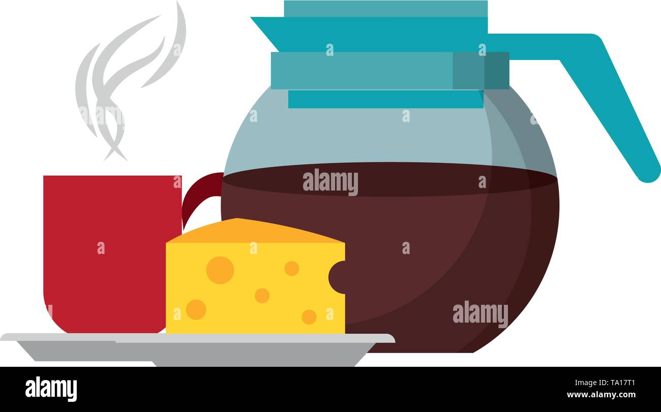 Breakfast morning food cartoons Vector illustration Stock Vector Image ...