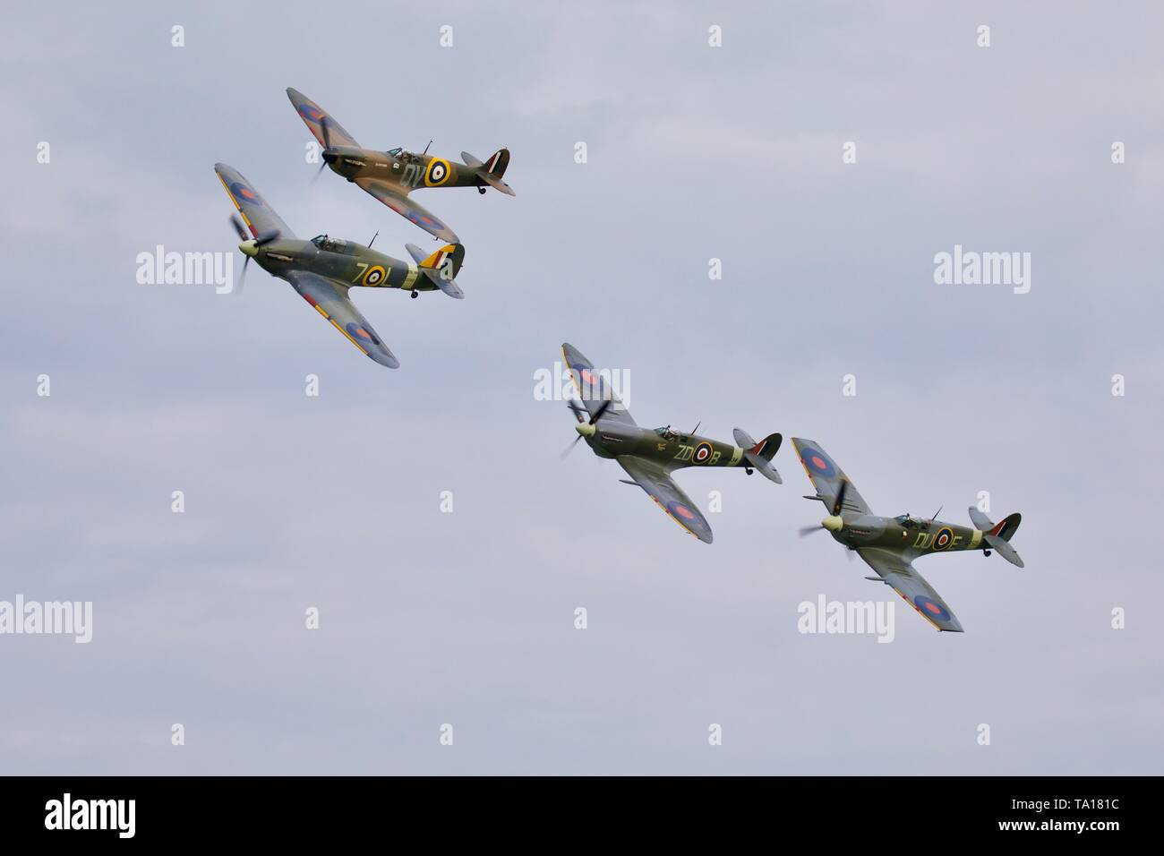 Hawker Sea Hurricane “Z7015” flying in formation with 3 Supermarine ...