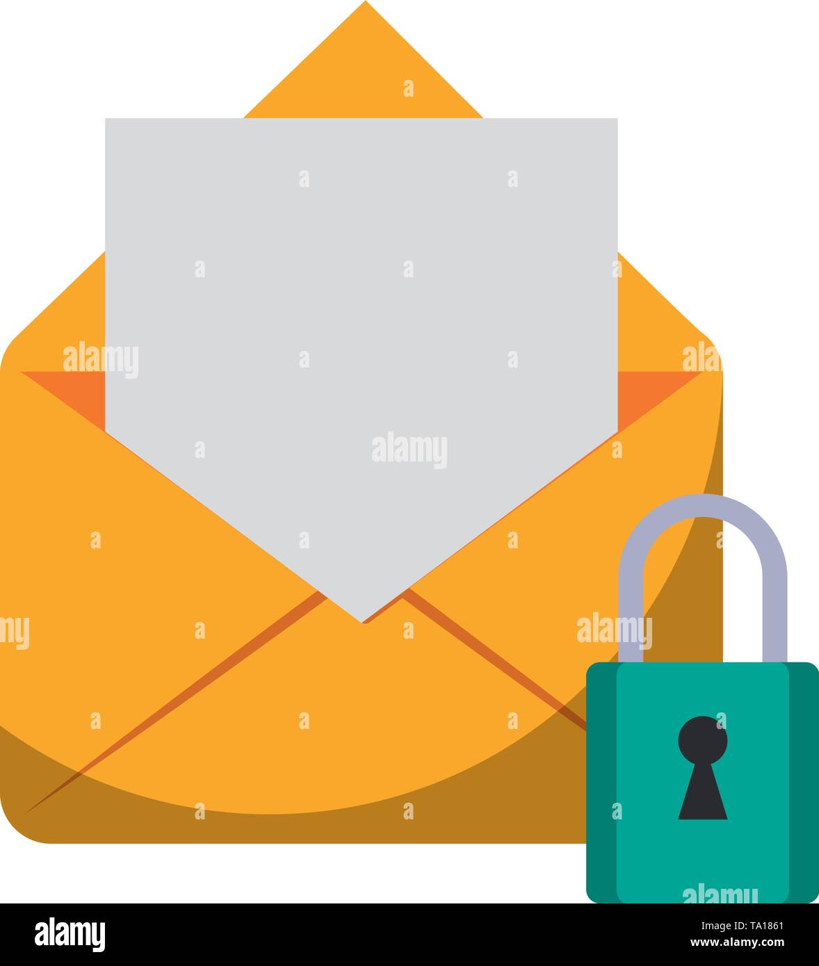 Email security padlock symbol Vector illustration Stock Vector Image ...