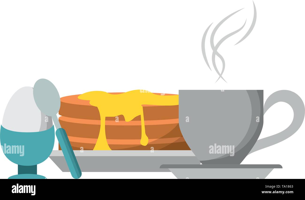 Breakfast morning food cartoons Vector illustration Stock Vector Image ...