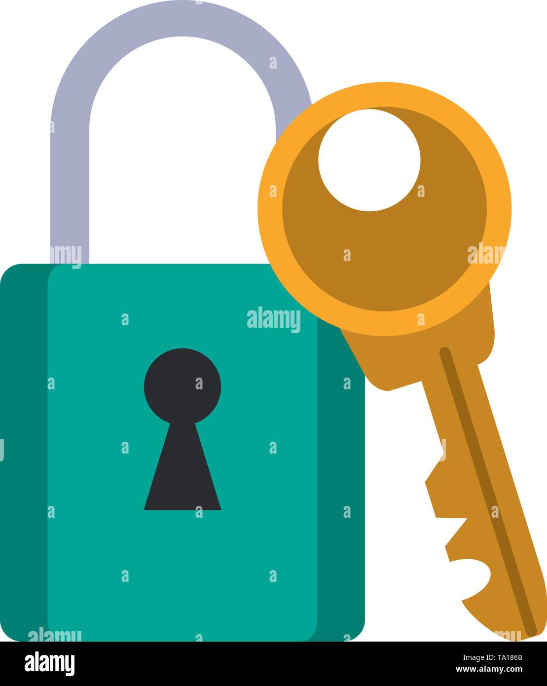 Security padlock and key symbols Vector illustration Stock Vector Image ...