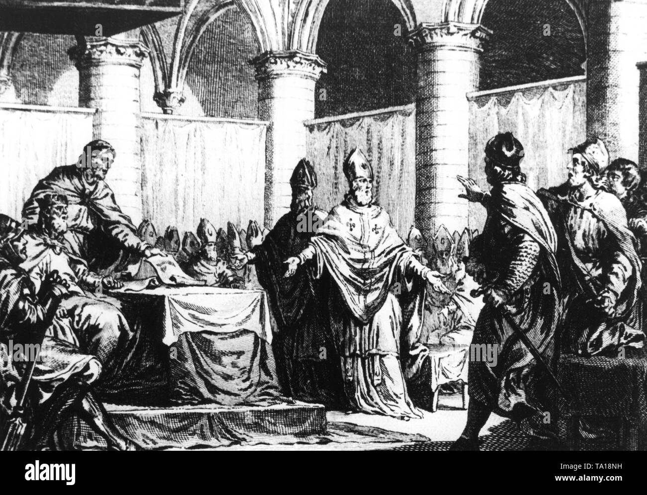 Pippin III and his brother Carloman, Mayor of the Palace of the Kingdom ...