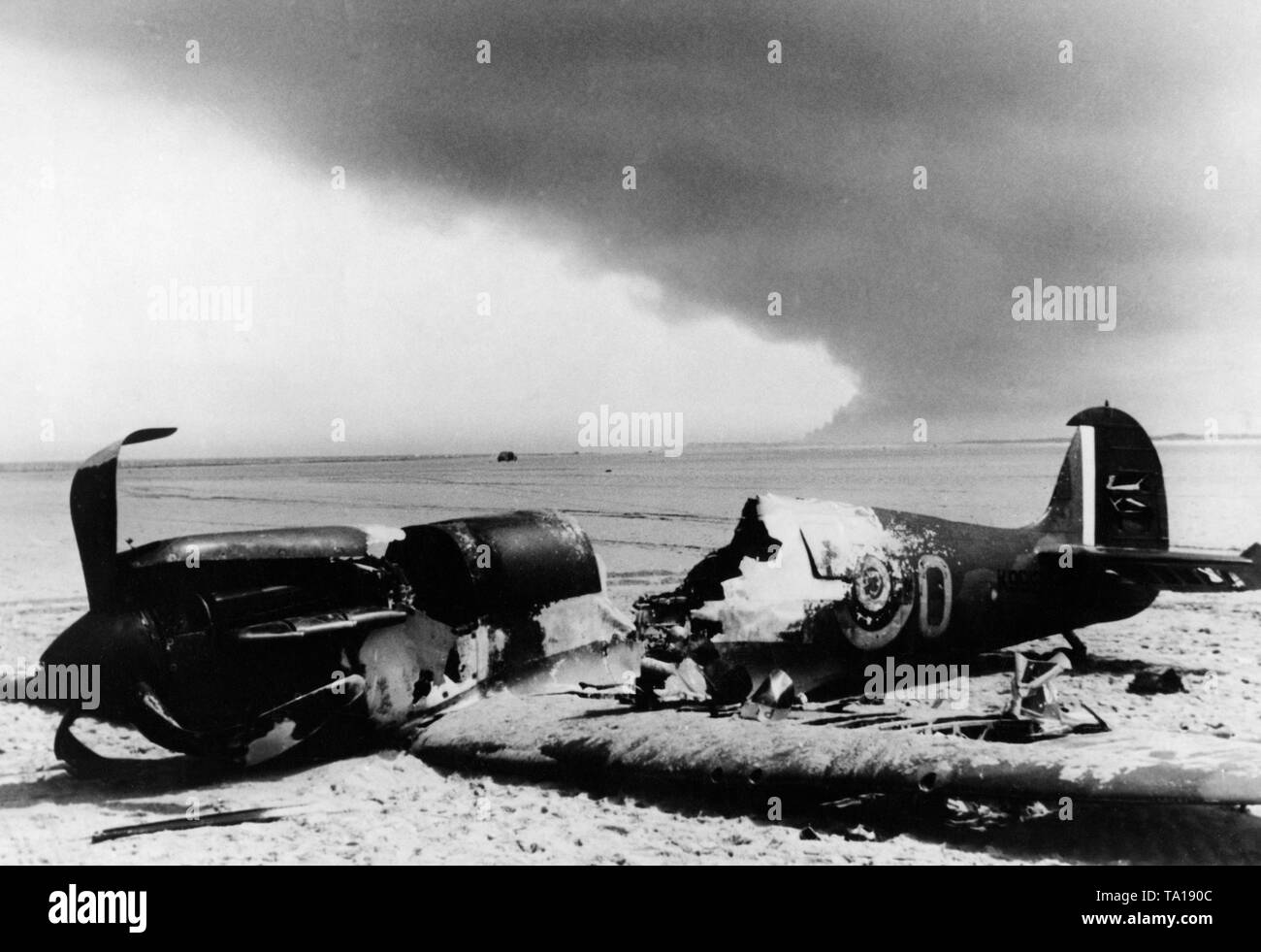 Fallen British Spitfire in the Dunkirk region. Photo: Wanderer Stock ...