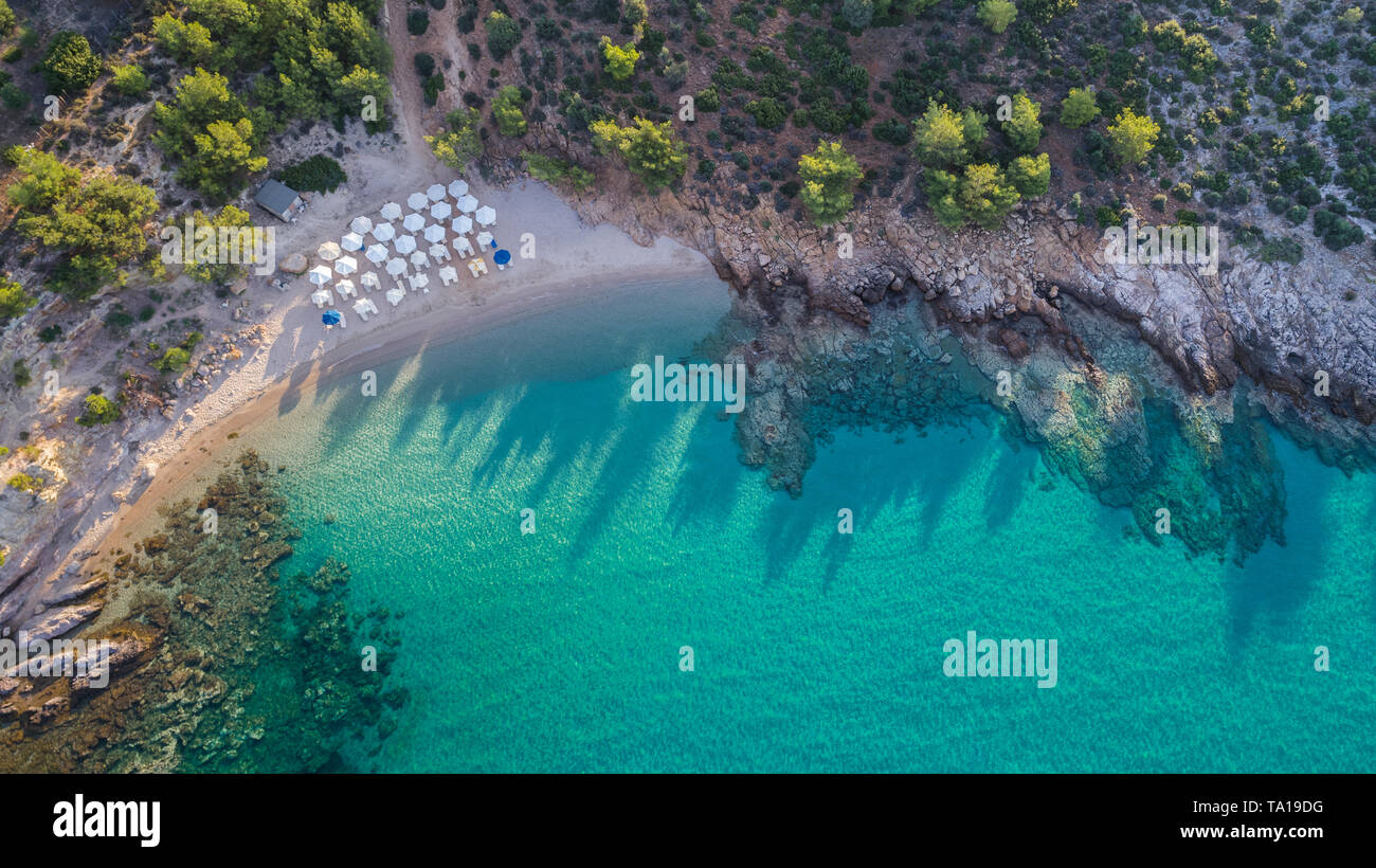 aerial view of Notos beach. Thassos island, Greece Stock Photo - Alamy
