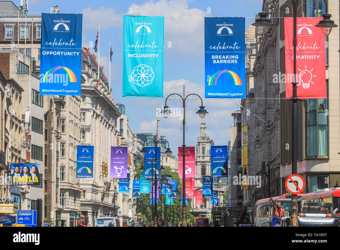 London, UK. 21st May, 2019. Flags celebrating community, creativity ...