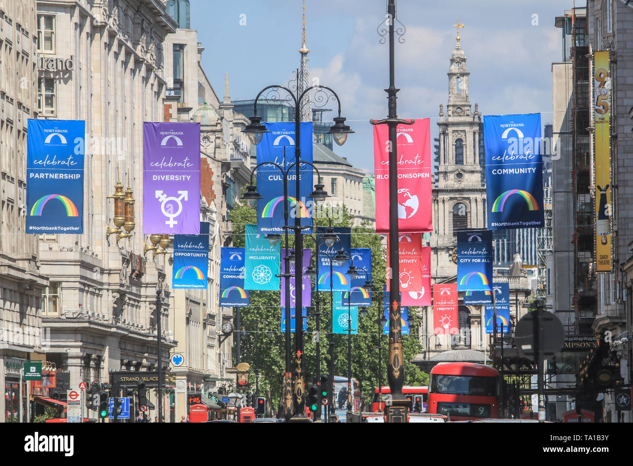 London, UK. 21st May, 2019. Flags celebrating community, creativity ...