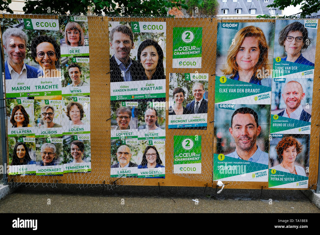 Brussels, Belgium. 21st May 2019. Posters of election campaign for ...