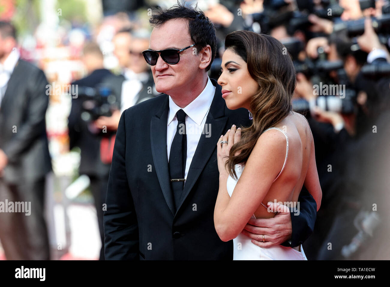 Cannes. 21st May, 2019. Quentin Tarantino and his wife arrives to the ...