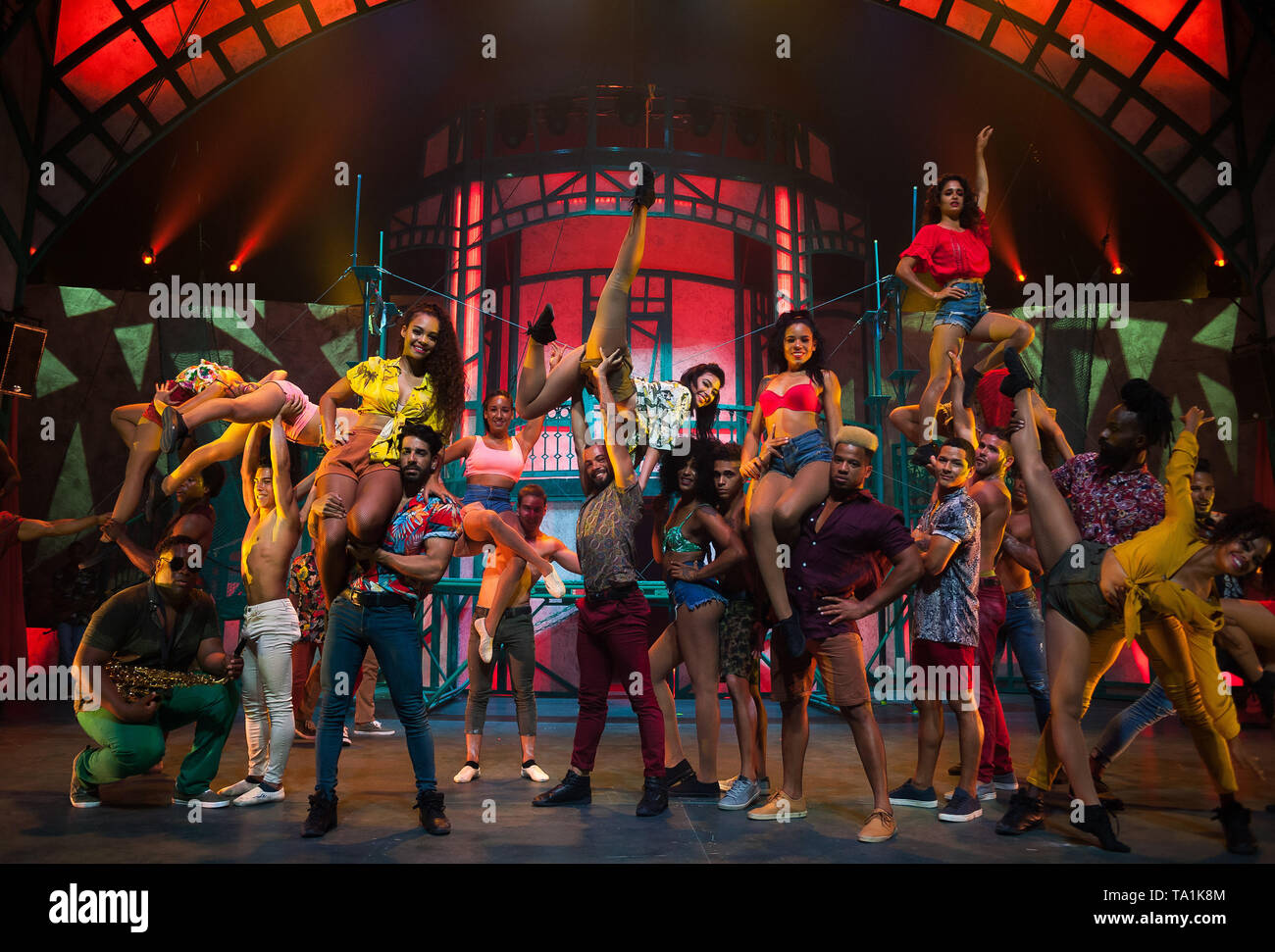 All performers are seen posing for the media after the press pass for ...