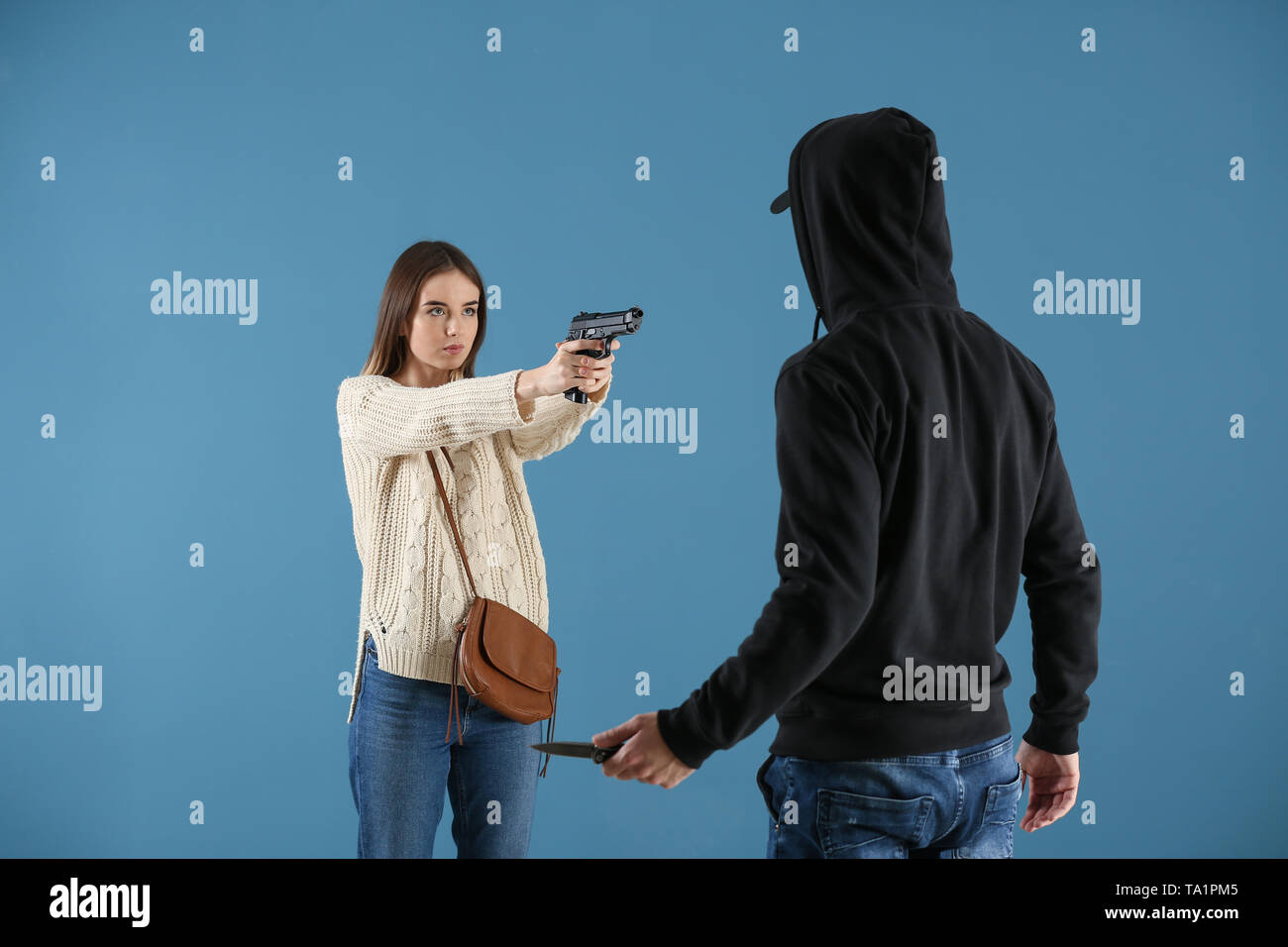 Female defending herself hi-res stock photography and images - Alamy