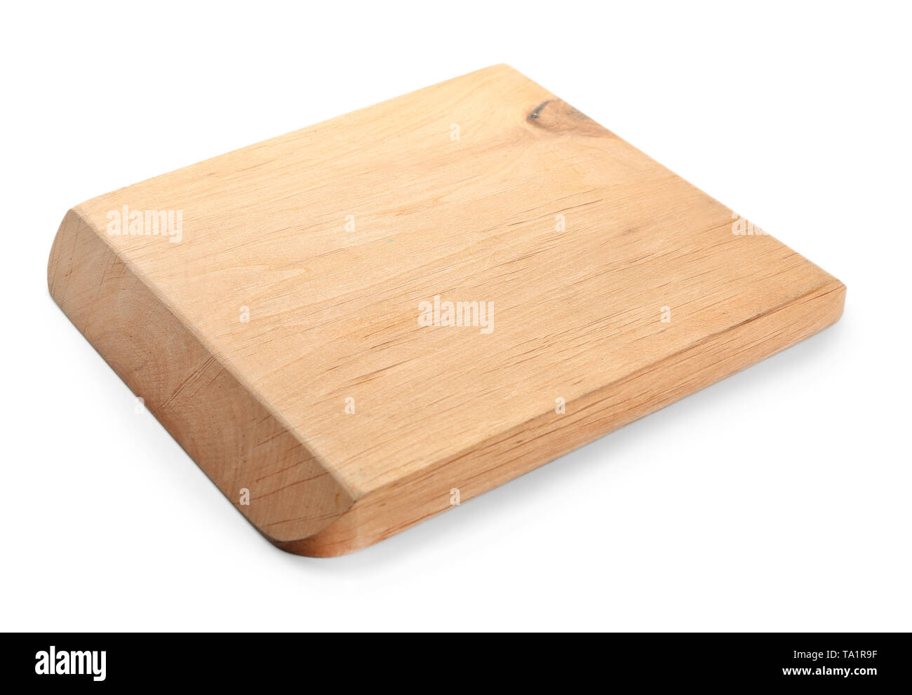 Wooden kitchen board on white background Stock Photo - Alamy