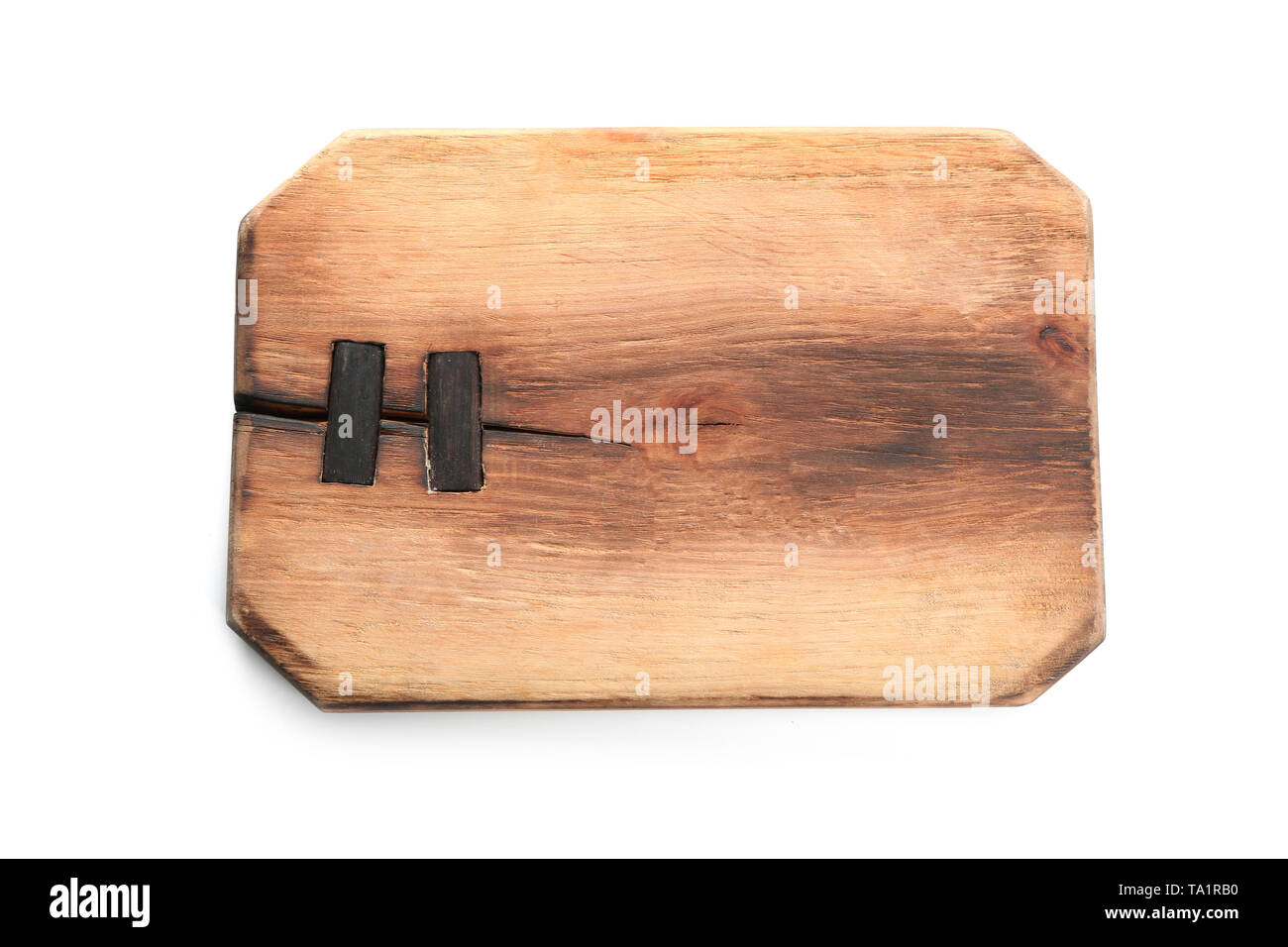 Wooden kitchen board on white background Stock Photo - Alamy