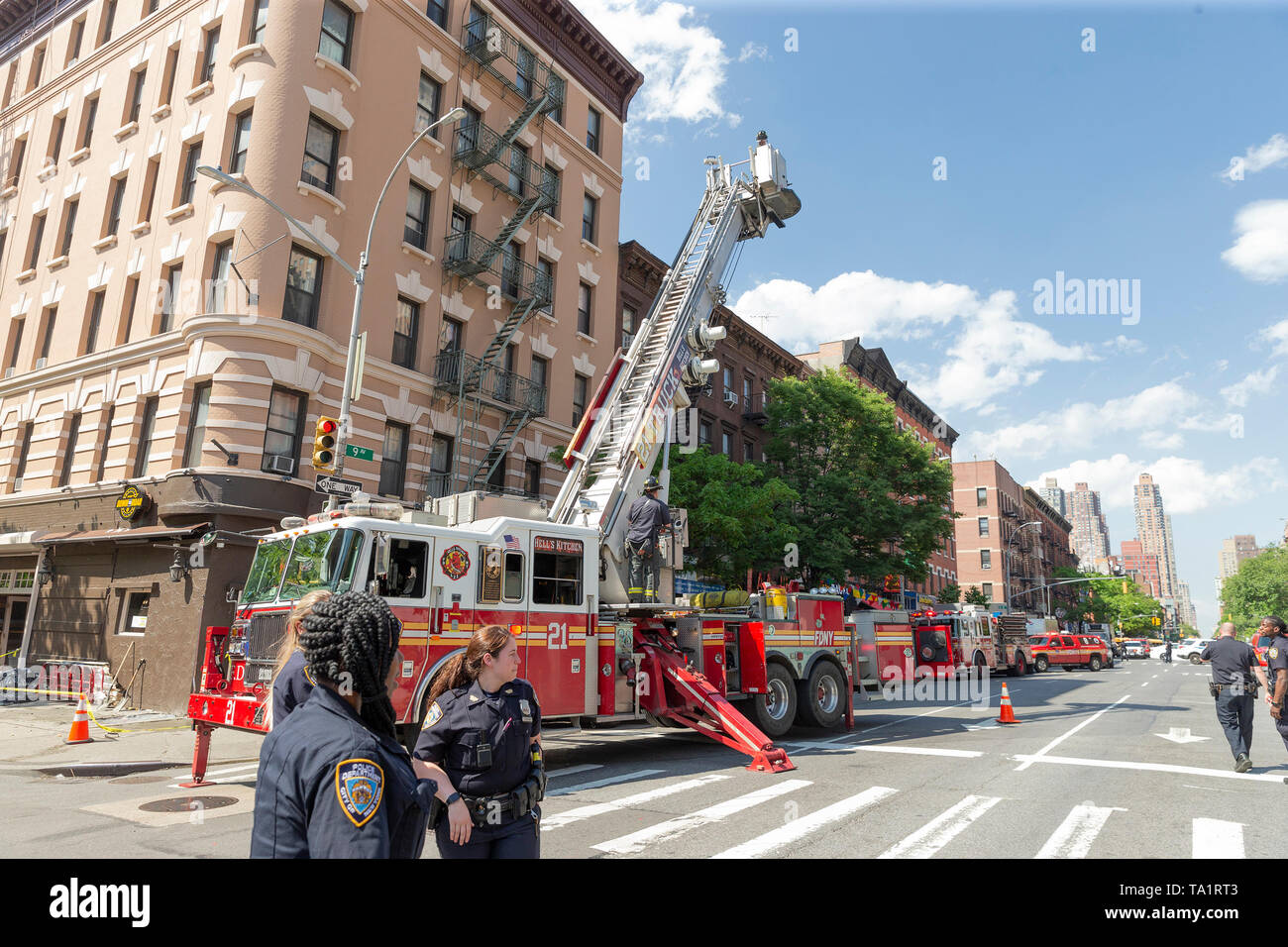 New York, United States. 20th May, 2019. Firefighters extinguished duct ...