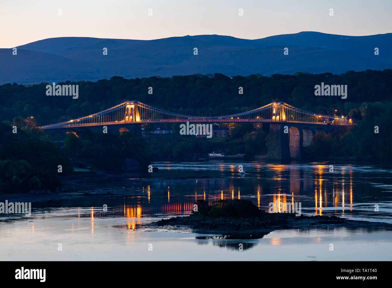 Menai Bridge Anglesey Wales May 12, 2019 The Menai Bridge, just before ...