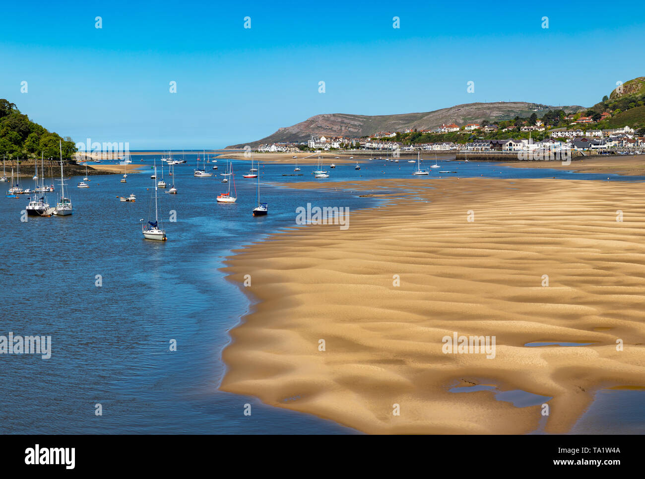 Conwy Wales The estuary of the river Conwy at Low tide May 12, 2019 ...