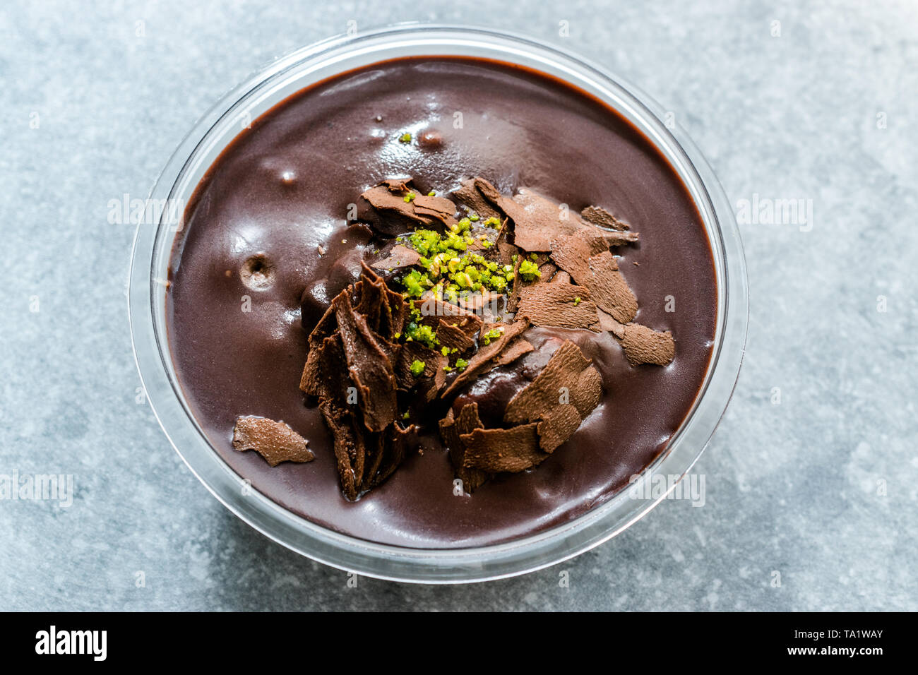 Profiteroles with Pistachio in Plastic Cup / Package. Traditional ...