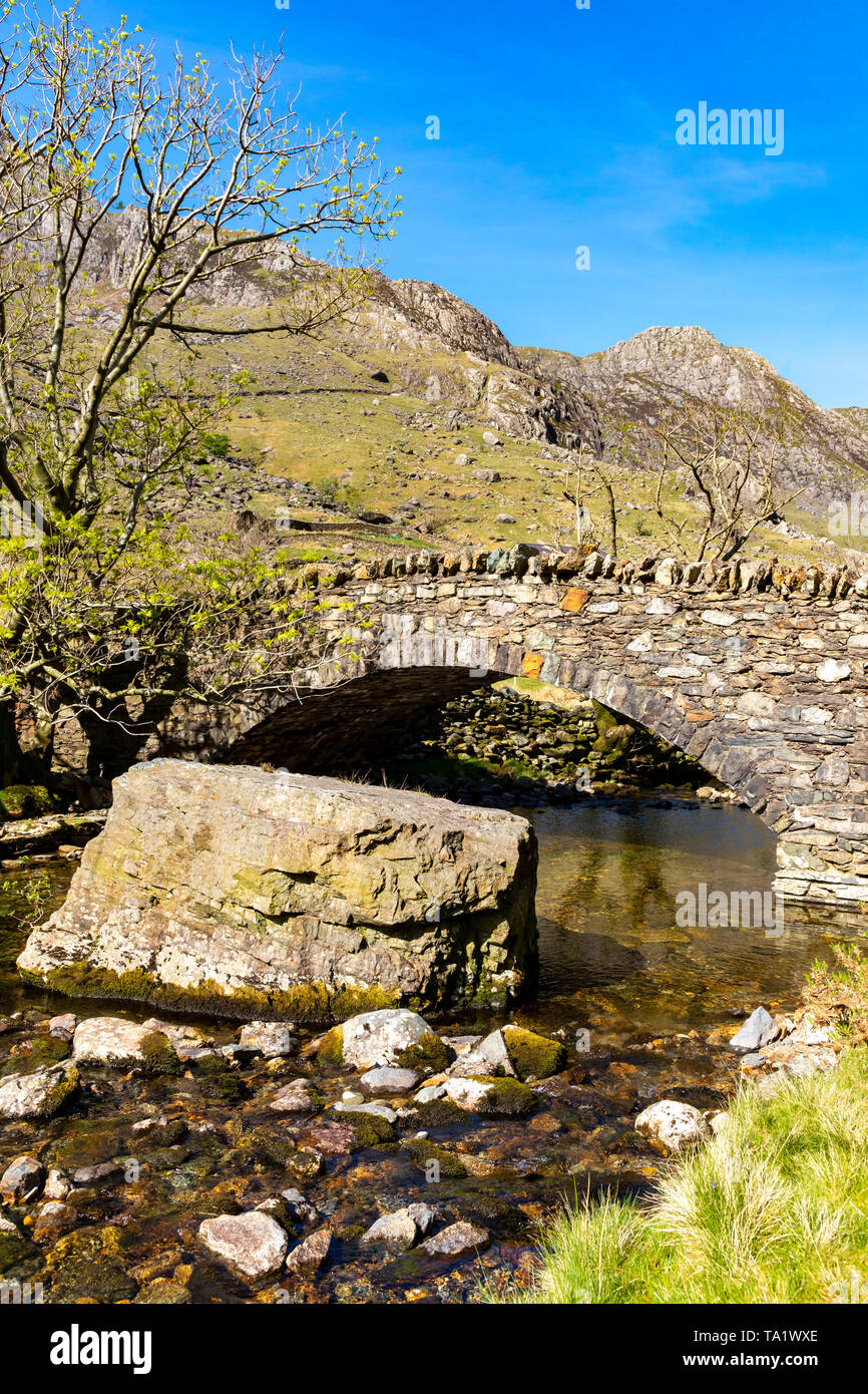 Llanberis Gwnedd Wales May13, 2019 Rocky mountain scenery in the ...