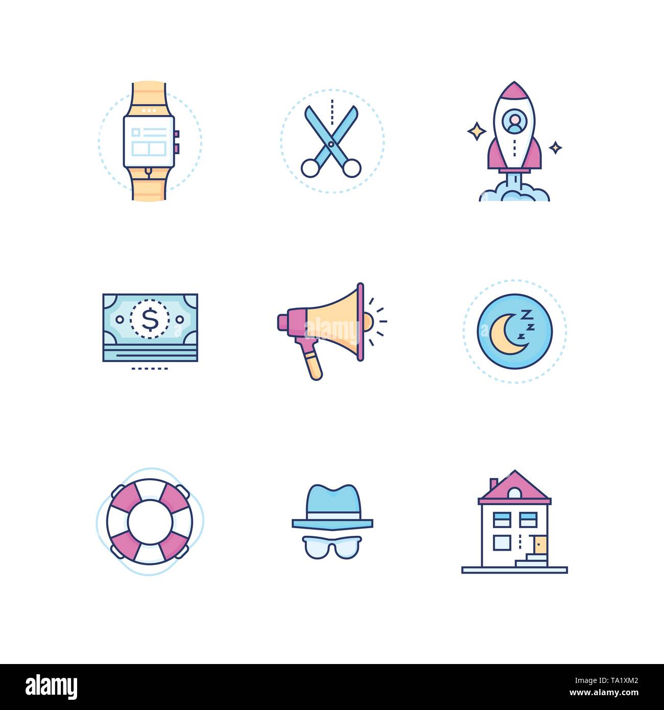 Security And Data Protection Modern Line Design Style Icons Set Stock Vector Image And Art Alamy