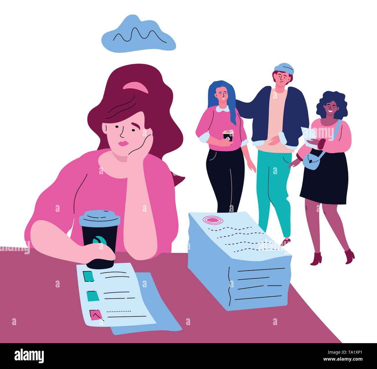 Job burnout - modern colorful flat design style illustration Stock ...