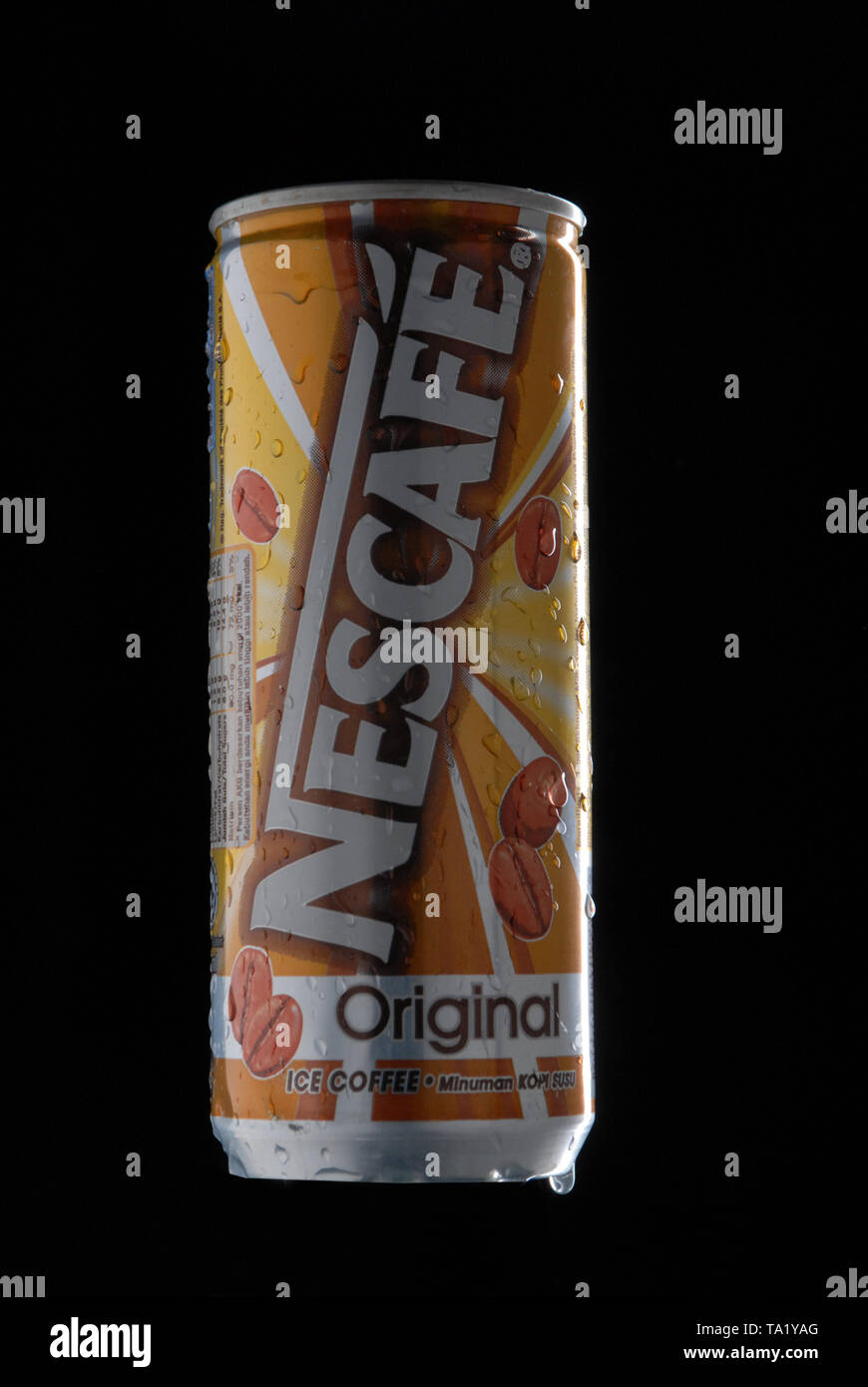 studio photoshoot product coffee Nescafe brand, can, with dark ...