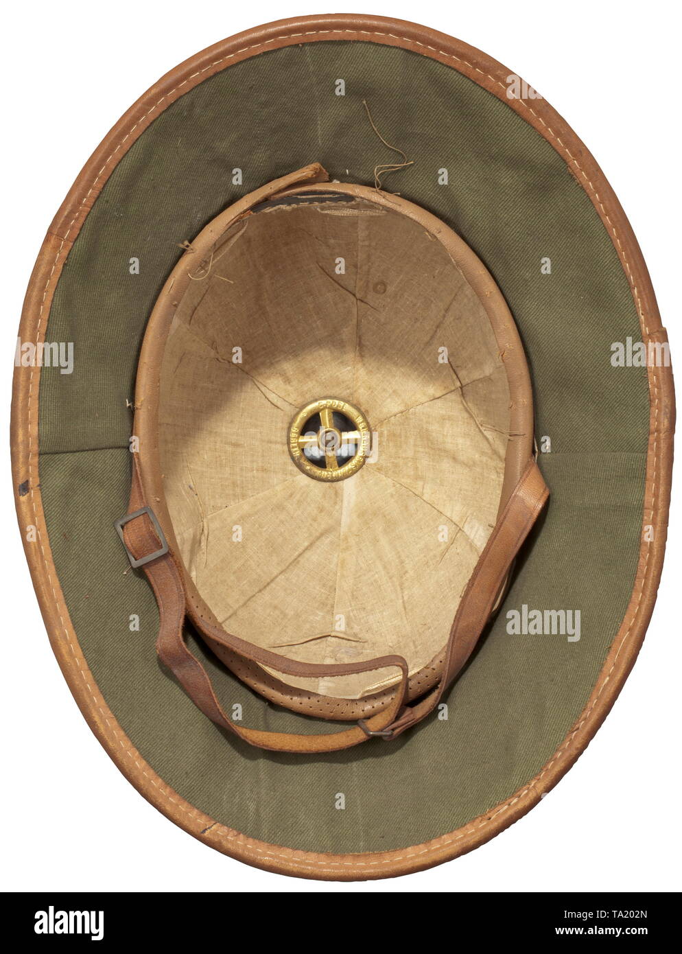 A tropical helmet, part of the navy officials' white tropical uniform ...