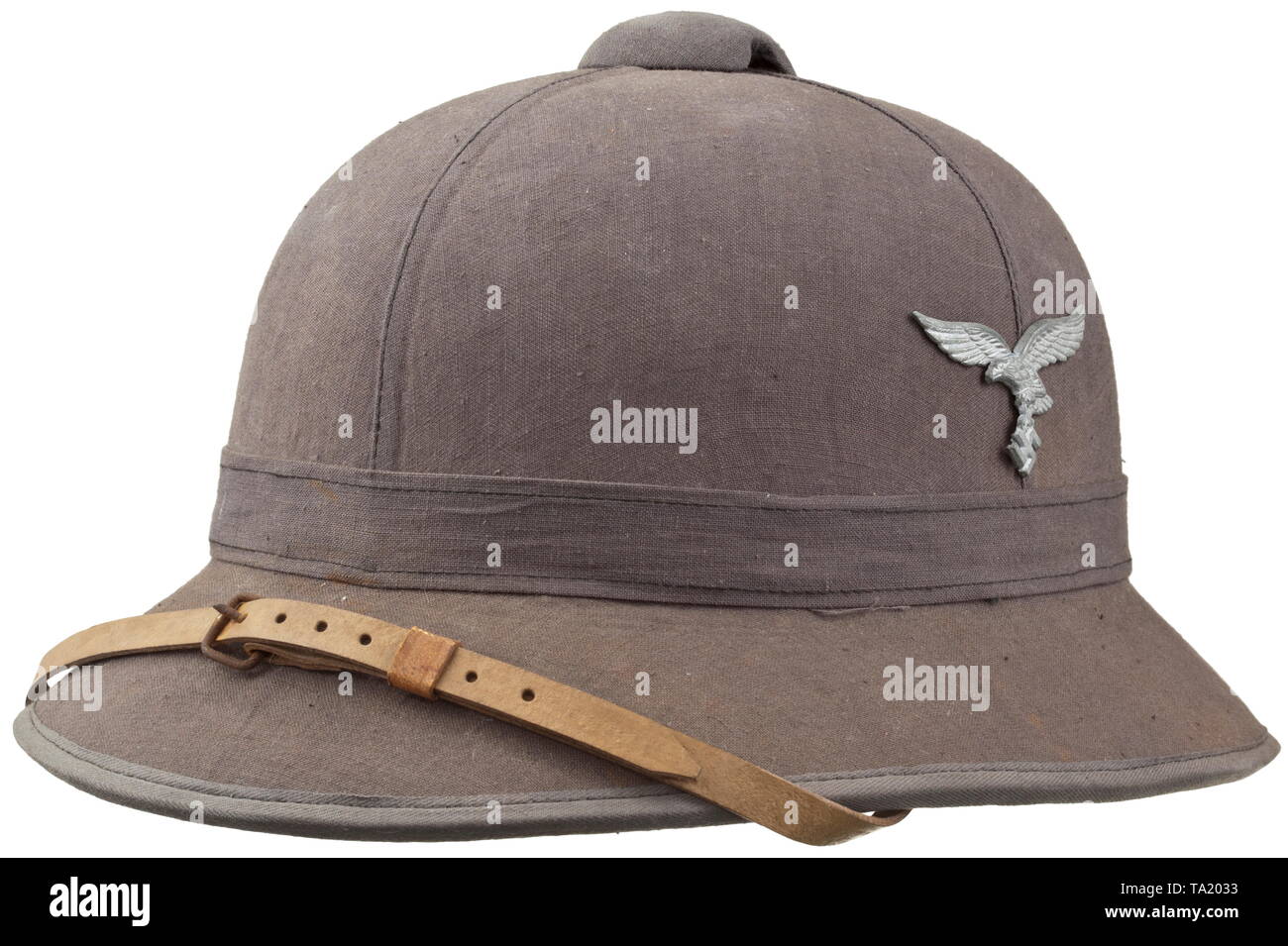 A tropical helmet, part of the Luftwaffe blue southern front clothing ...