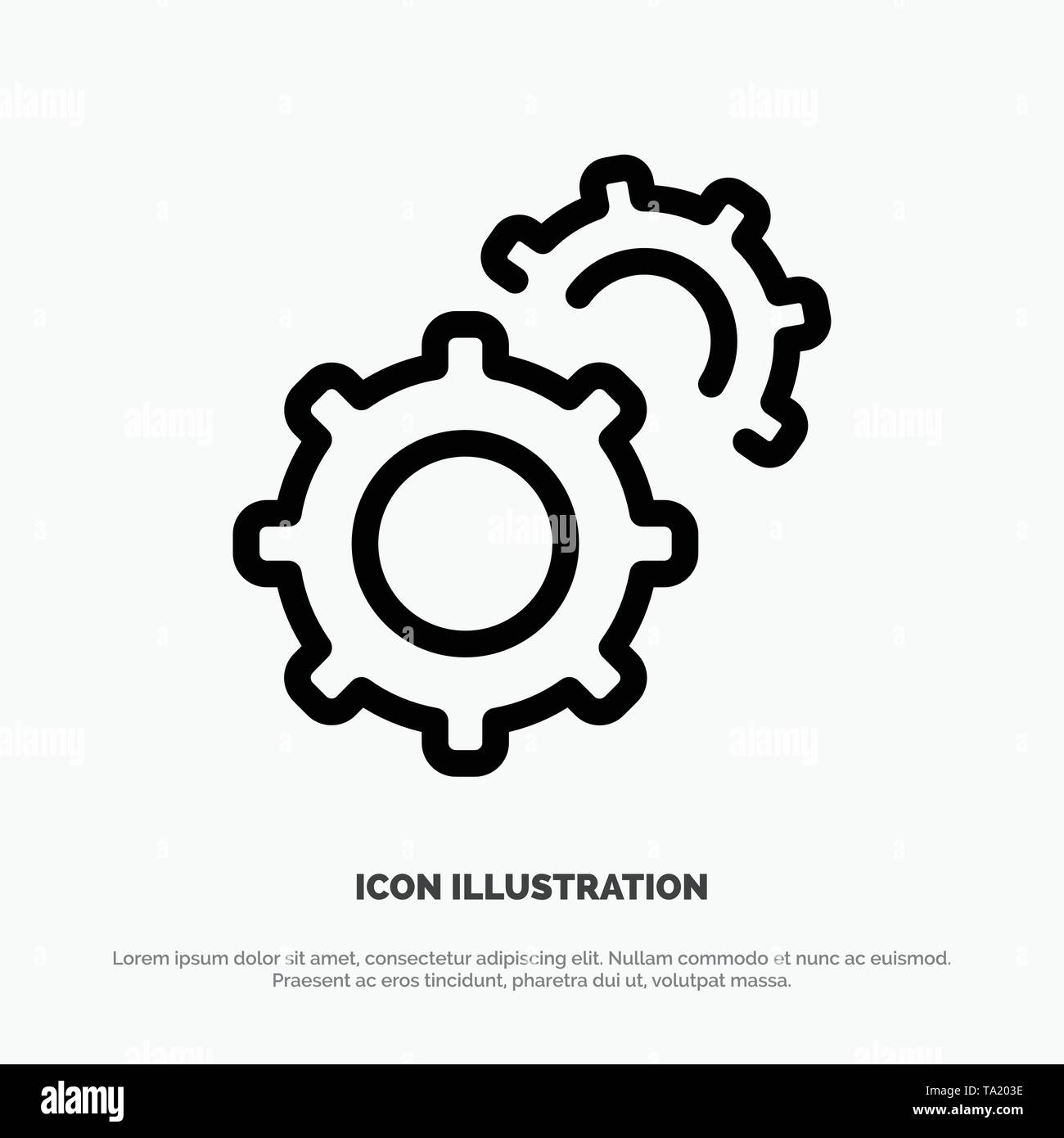 Gears wheel line icon hi-res stock photography and images - Alamy