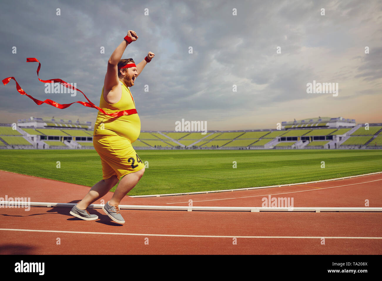 Man winning race run hi-res stock photography and images - Alamy