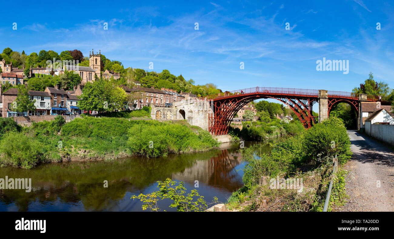Ironbridge Shropshire England May 14, 2019 The famous iron bridge ...