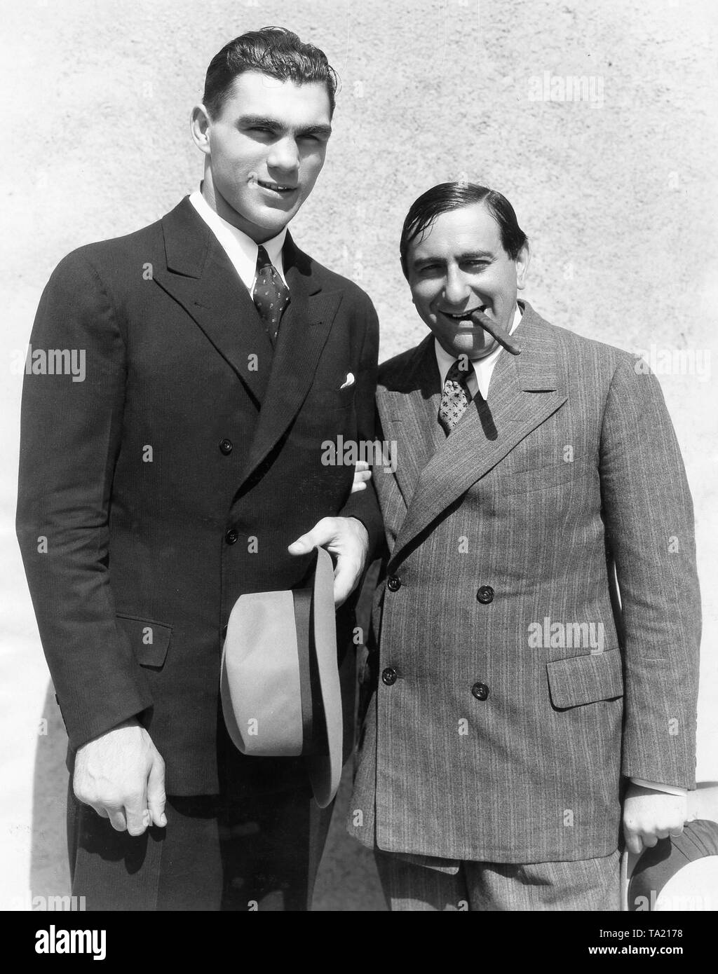 German boxer Max Schmeling (on the left) and director Ernst Lubitsch at ...