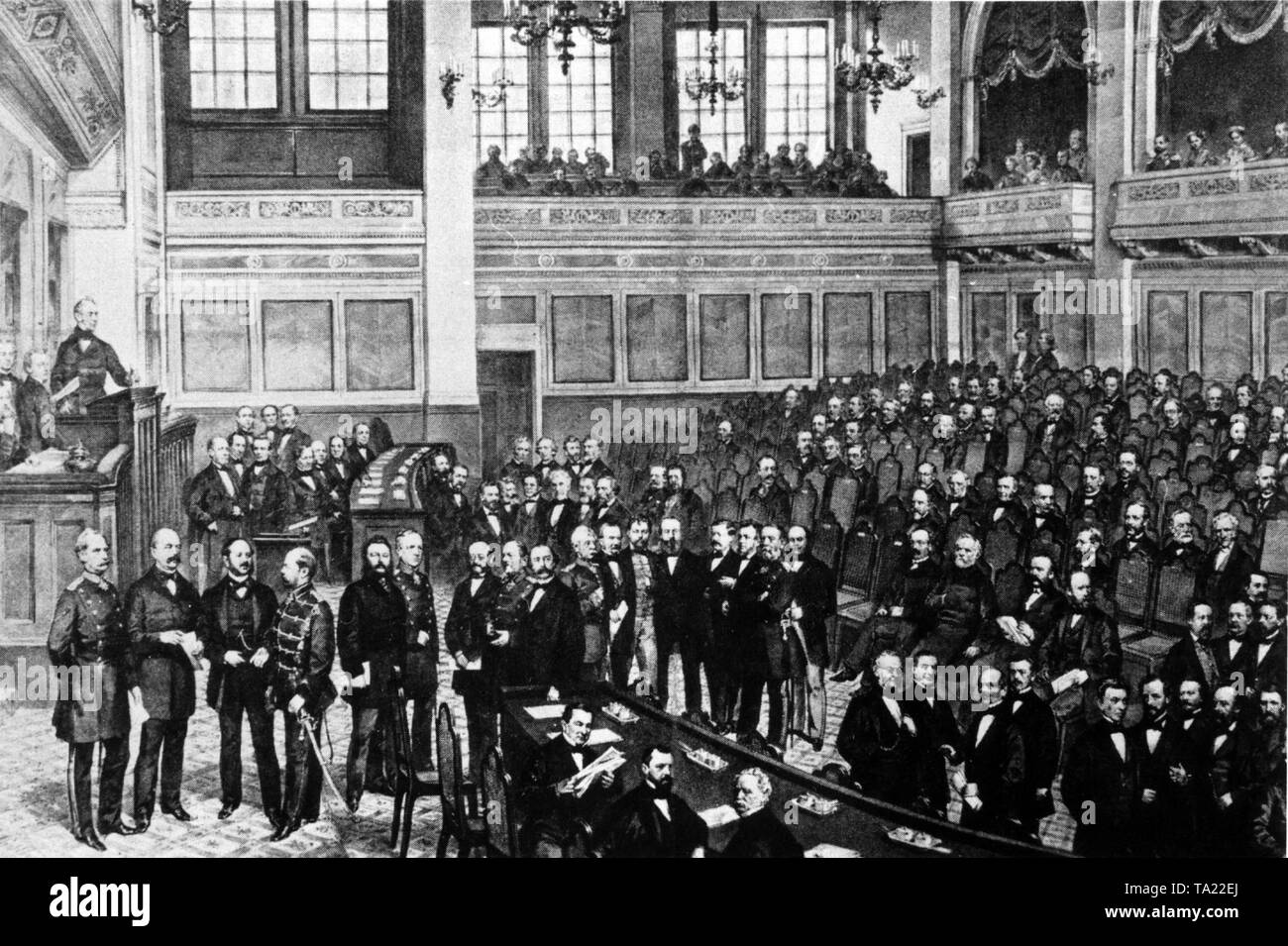 The first Reichstag session in 1870 Stock Photo - Alamy