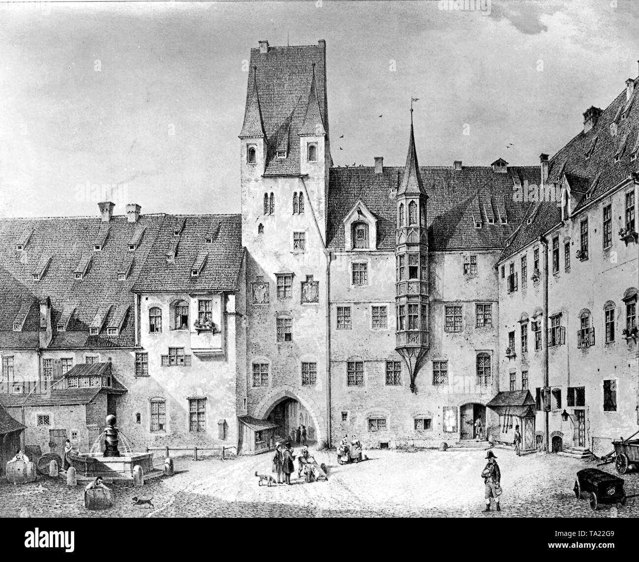 The Alter Hof in Munich, residence of the dukes of Bavaria and Emperor ...