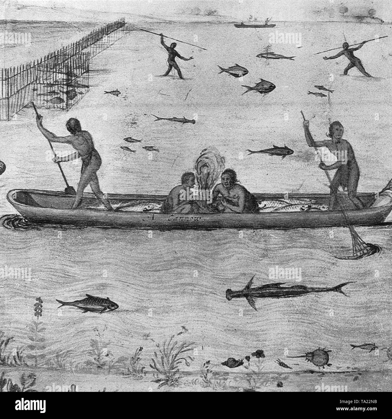 Native American Men Fishing