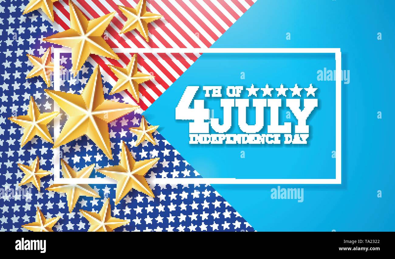 4th of July Independence Day of the USA Vector Illustration. Fourth of ...