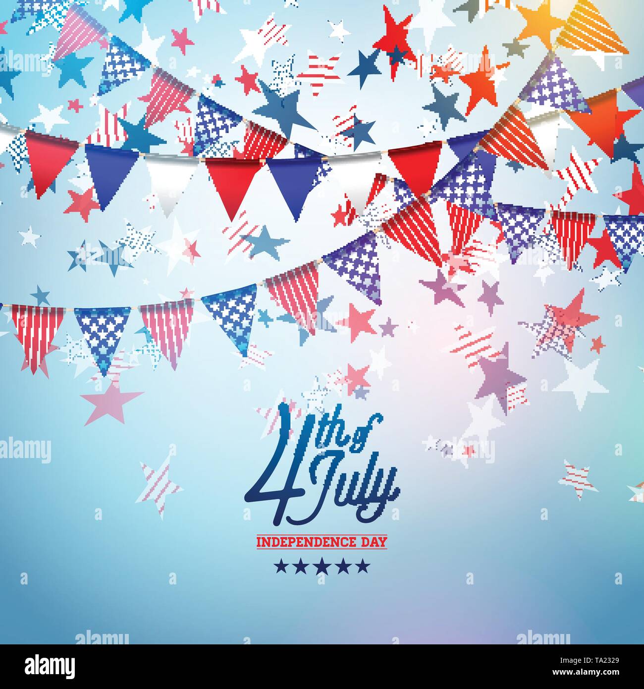 4th of July Independence Day of the USA Vector Illustration. Fourth of ...