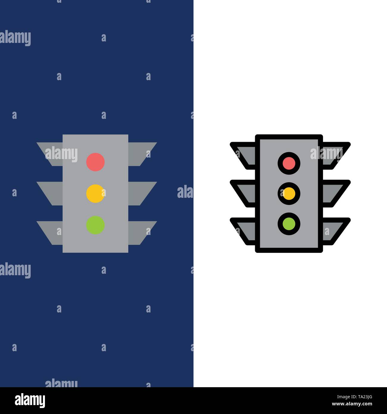 Light, Traffic, signal, Navigation, rule Icons. Flat and Line Filled ... Light, Traffic, signal, Navigation, rule Icons. Flat and Line Filled ...