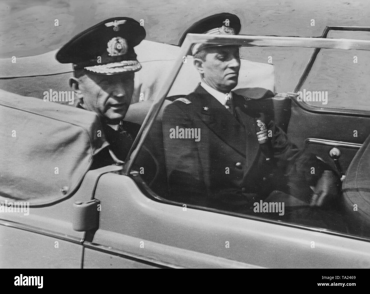 Commander of the Submarines Karl Doenitz (left) with the leader of the ...