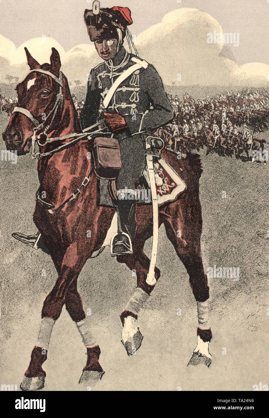 Satirical drawing of a hussar from the German magazine Simplicissimus ...