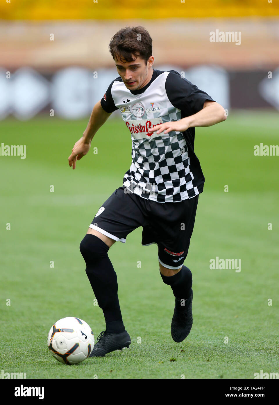 Charles Leclerc during the drivers football match at the Stade Louis II ...