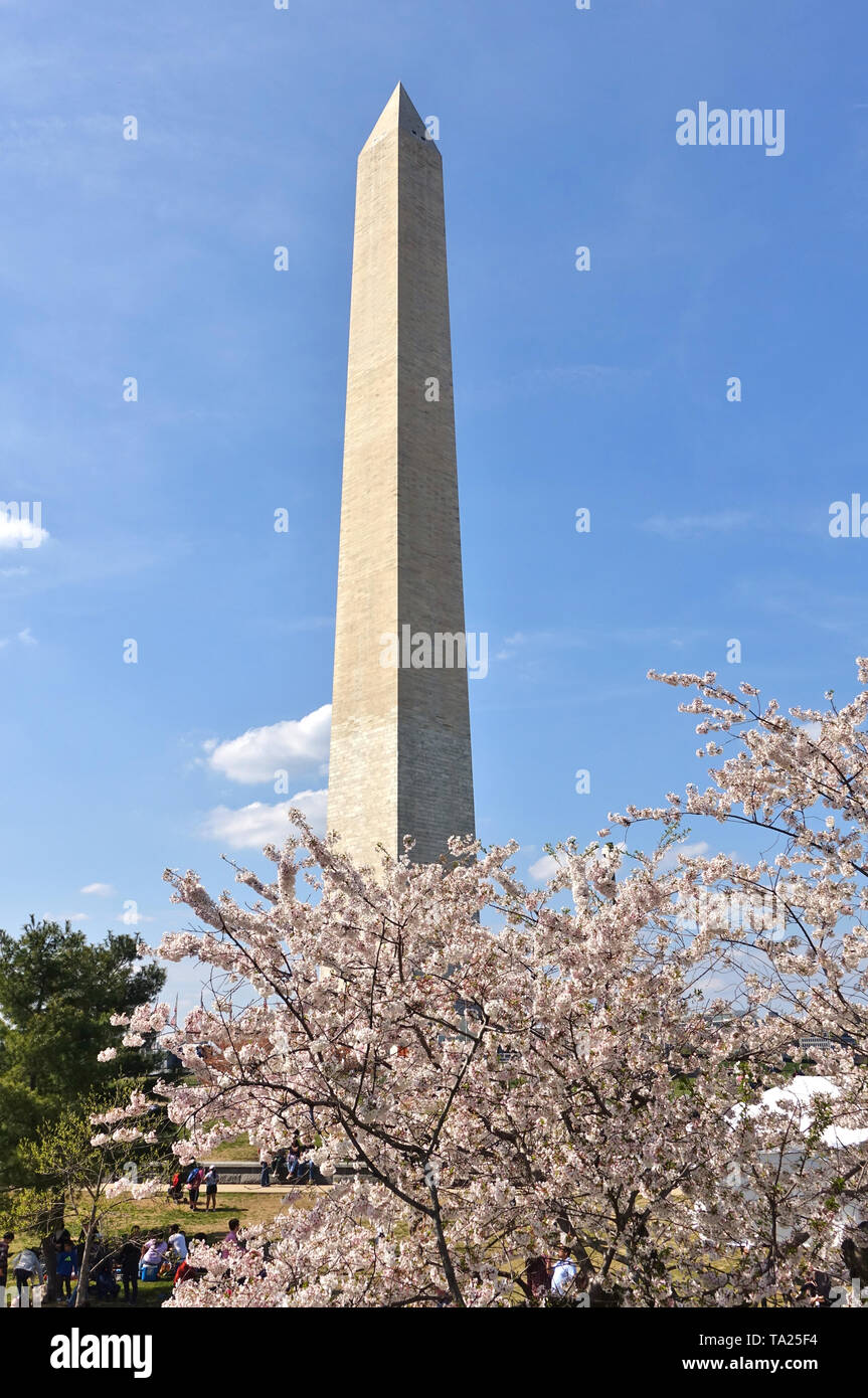 WASHINGTON, DC -6 APRIL 2019- View of the Washington Monument, a ...
